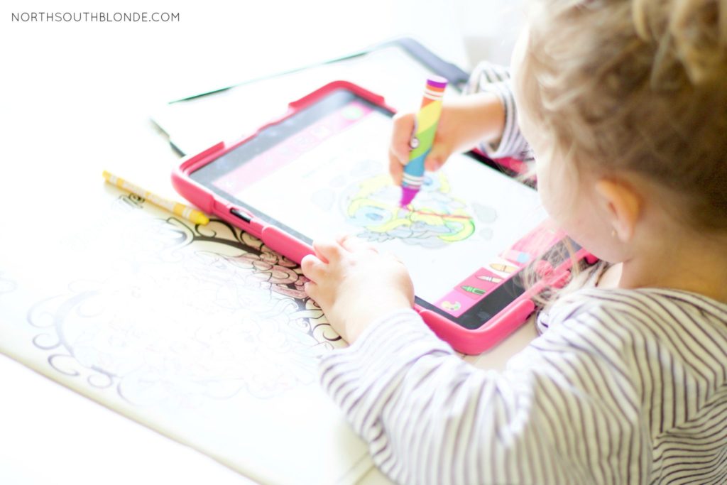 Toddler Activities - Paper-to-Digital Colouring (Painting LuLu Review)
