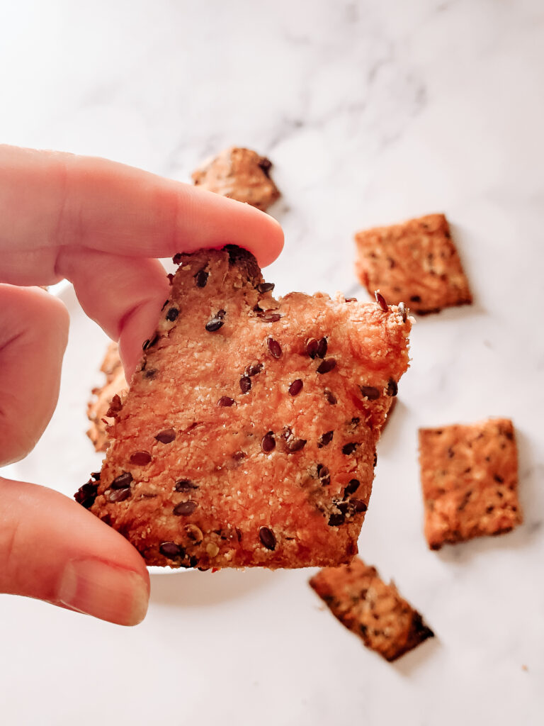 Keto Pita Chip Crackers With Flax Seeds (Gluten-Free, Low Carb)