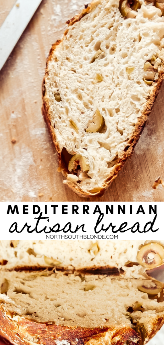 Mediterranean Garlic and Olive Artisan Bread
